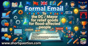 Write an email To the DC for relief goods for flood-affected people